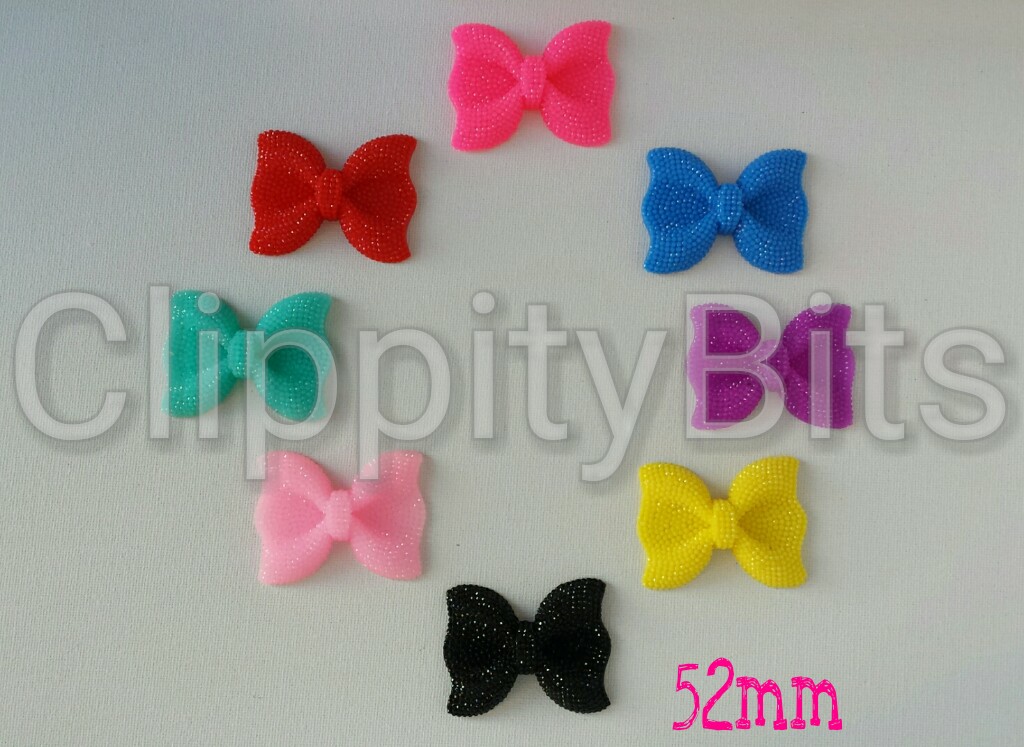 52mm Large Coloured Bow Resin Flatback - Clippitybits
