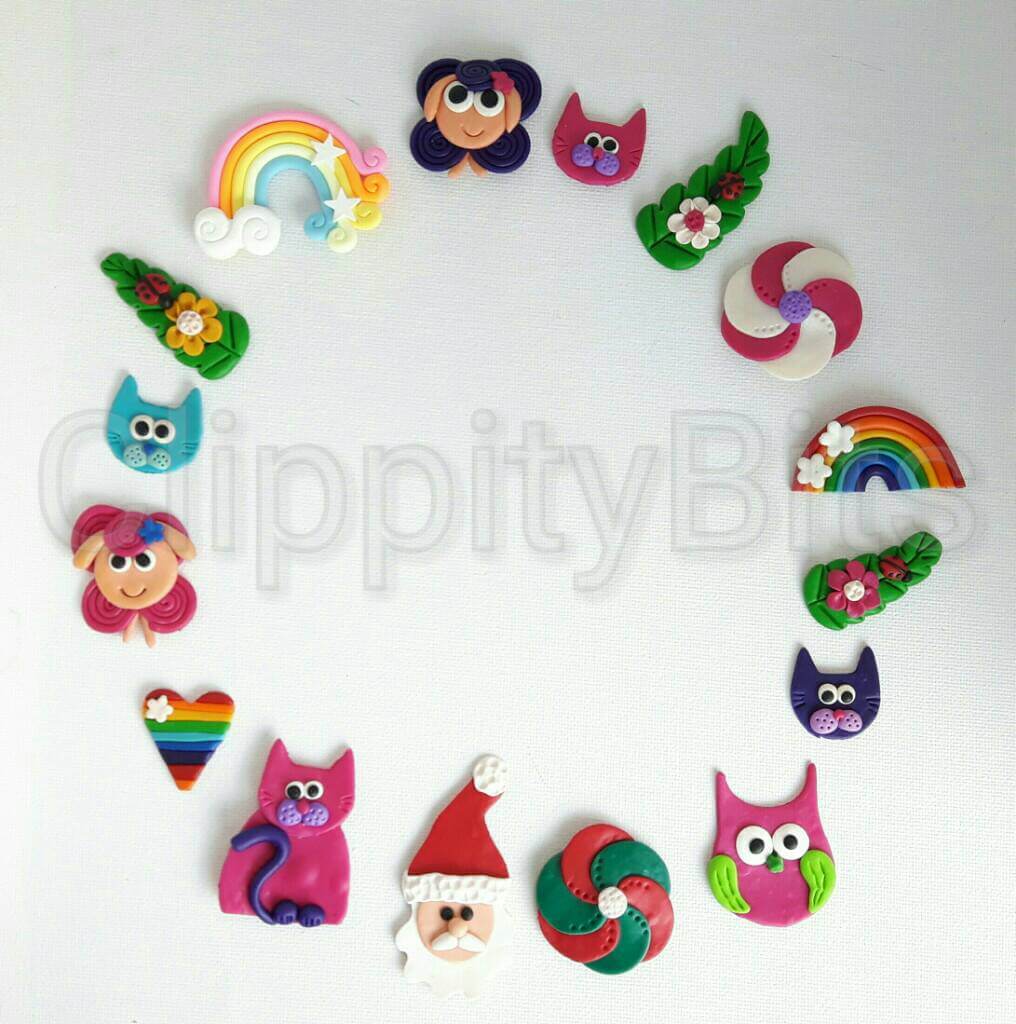 Handmade Fimo Flatback Resin Centres - Clippitybits