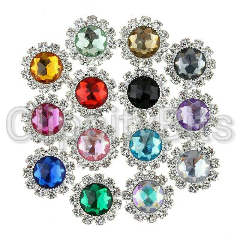 20mm Rhinestone Jewel Cut Flatbacks - Clippitybits