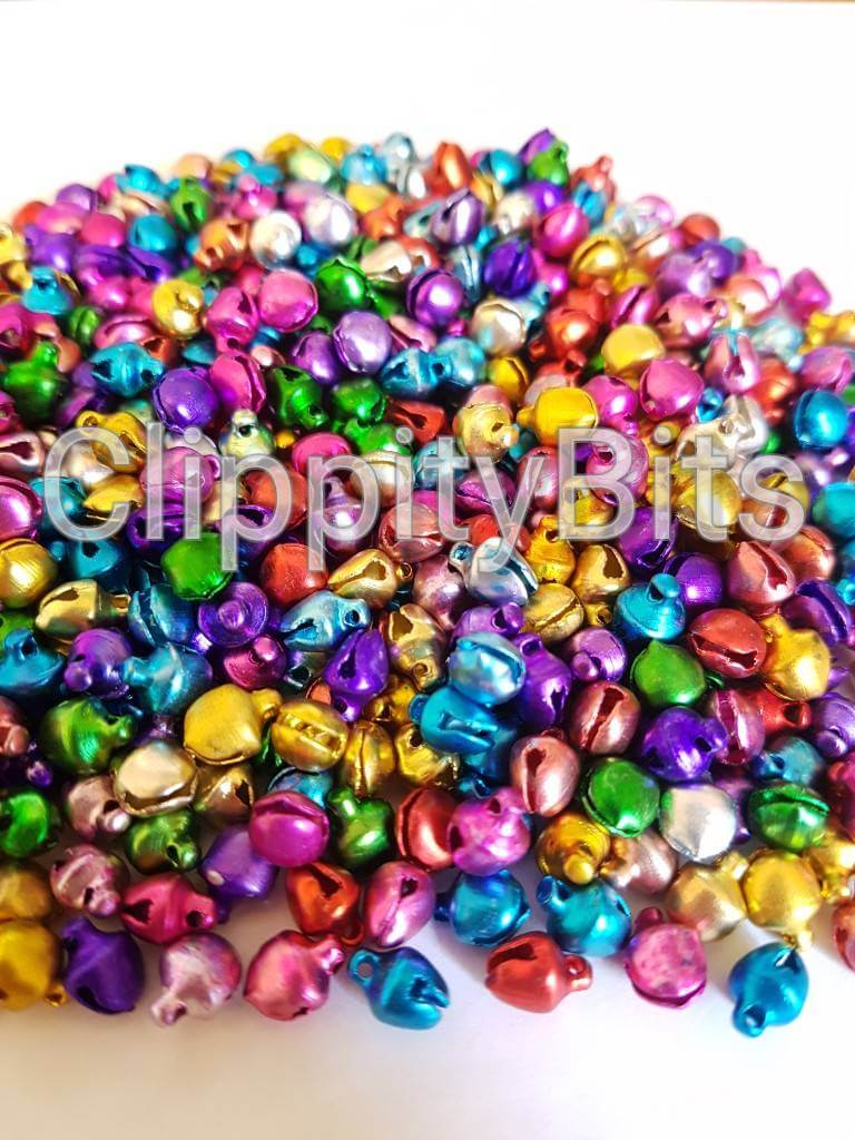 6mm Mini Multi Coloured Jingling Christmas Jingle Bells (pack 20 ...