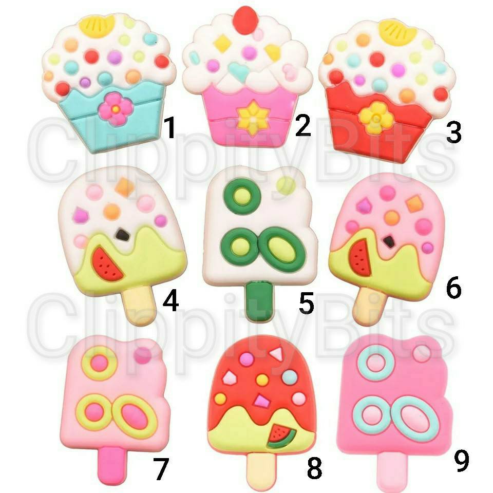 35mmx29mm Silicone Ice Lolly & Ice Cream Cups Flatbacks - Clippitybits