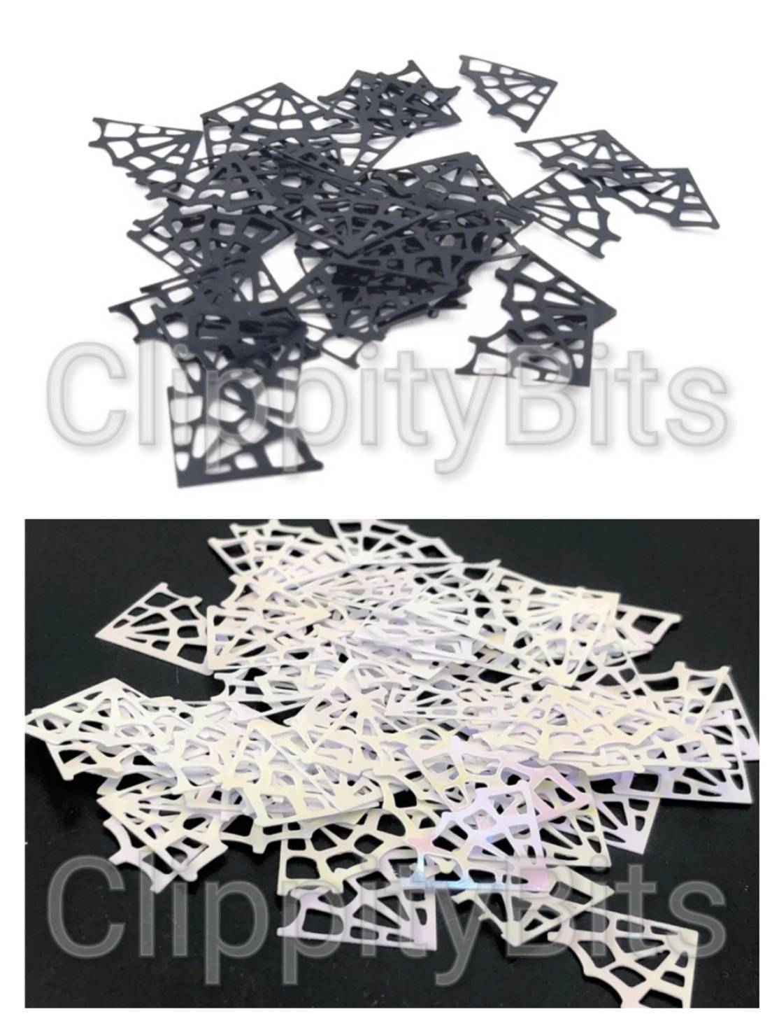 25mm x 18mm Plastic Halloween Spider Web - Clippitybits